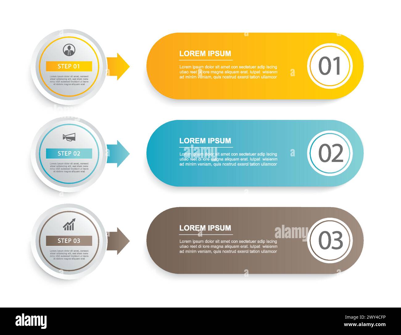 3 data infographics tab paper index template. Illustration business ...