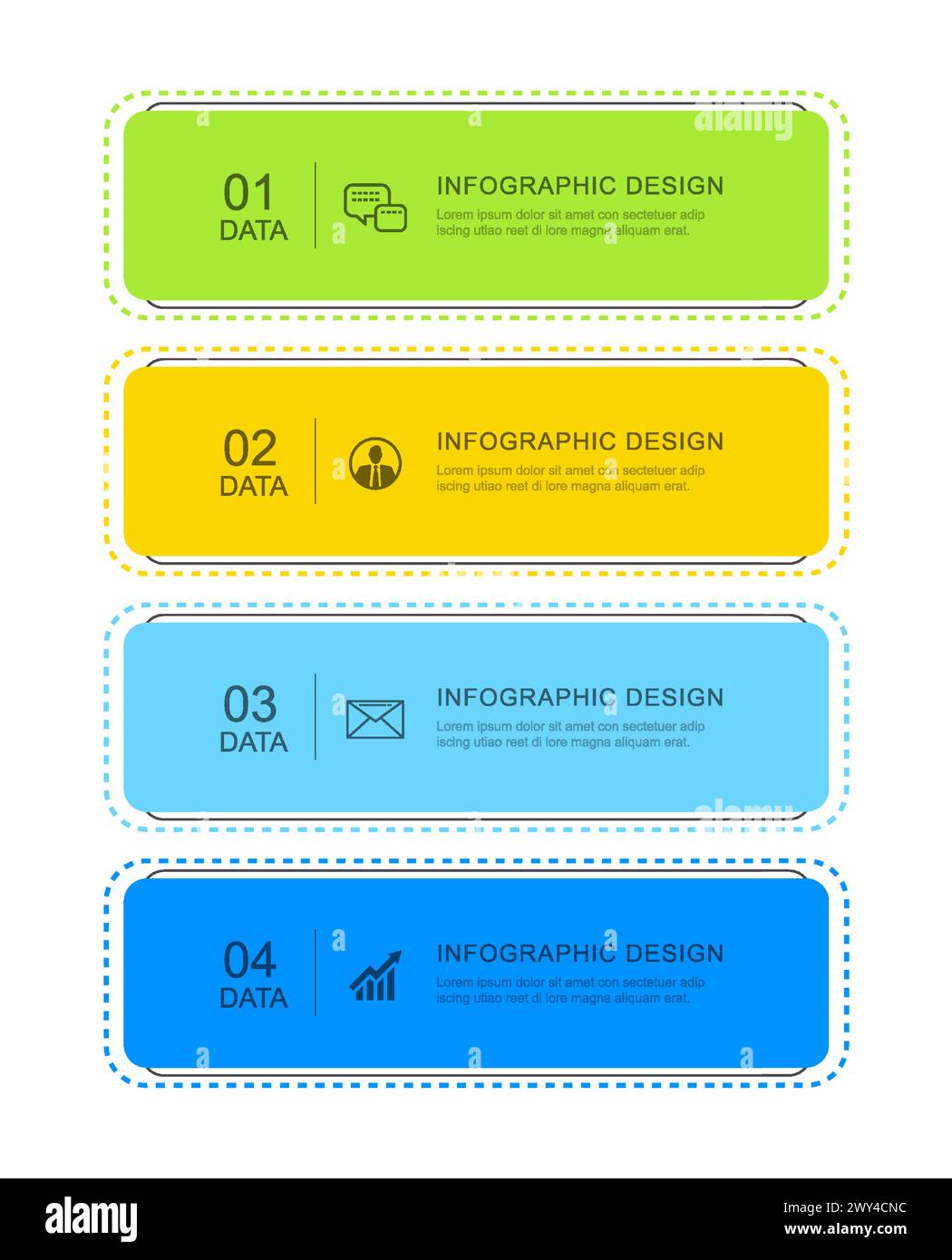 4 modern data infographics tab index template. Illustration abstract ...