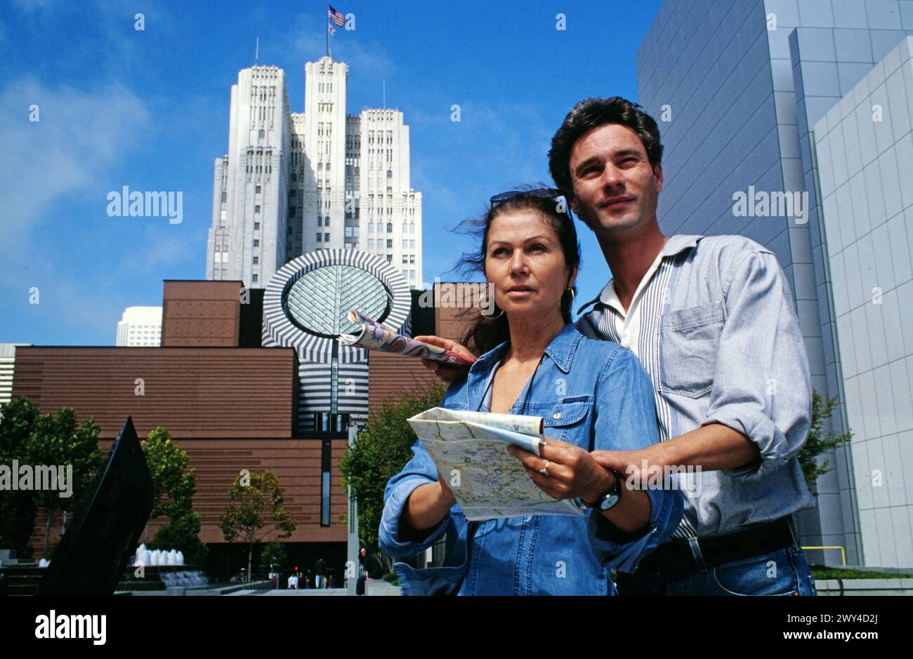 Renate Blume, deutsche Schauspielerin, mit Sohn Alexander Reed in San Francisco, USA um 2000 ...