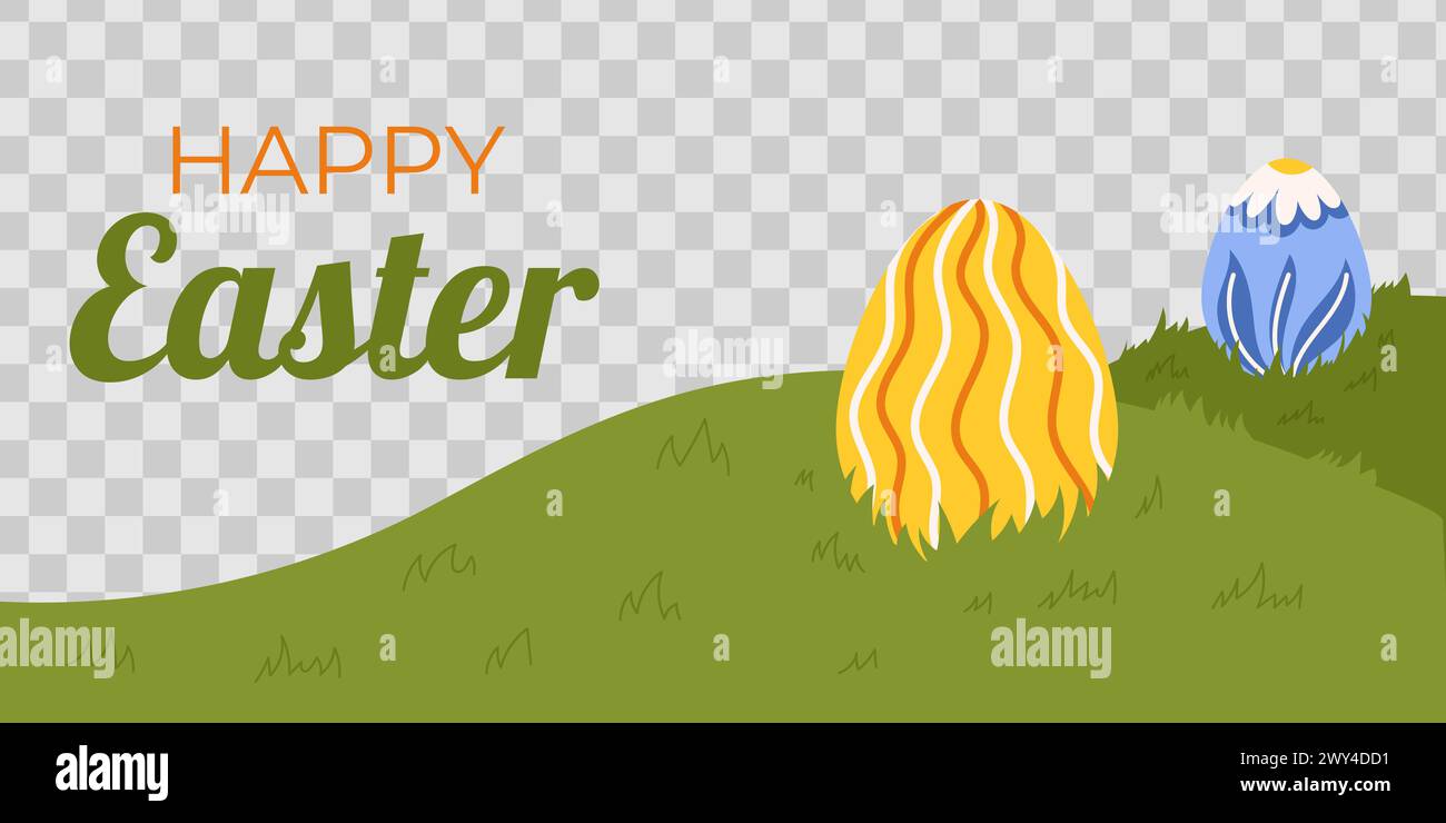 Easter horizontal background template. Design for celebration spring ...