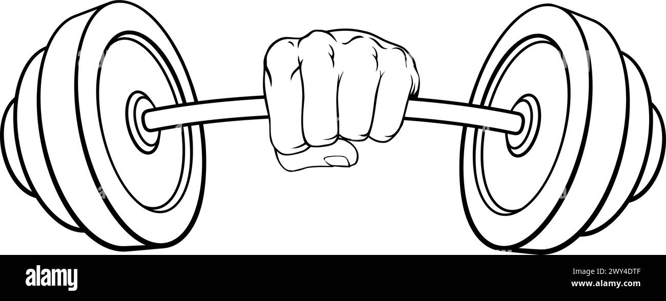 Weight Lifting Fist Hand Holding Barbell Concept Stock Vector Image ...