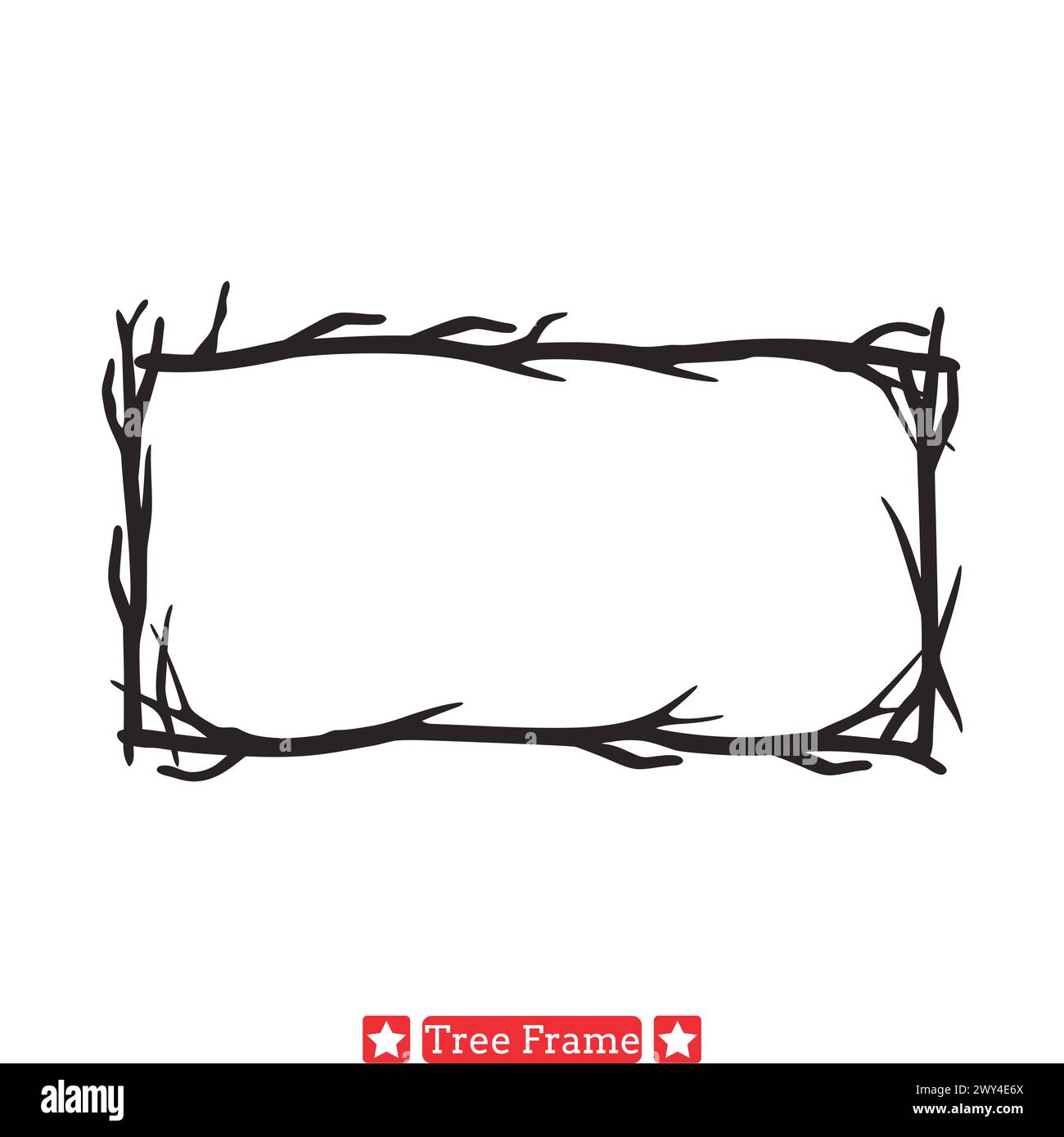 Sylvan Shadows Delicate Tree Frame Vector Set for Designers Stock Vector Image & Art - Alamy