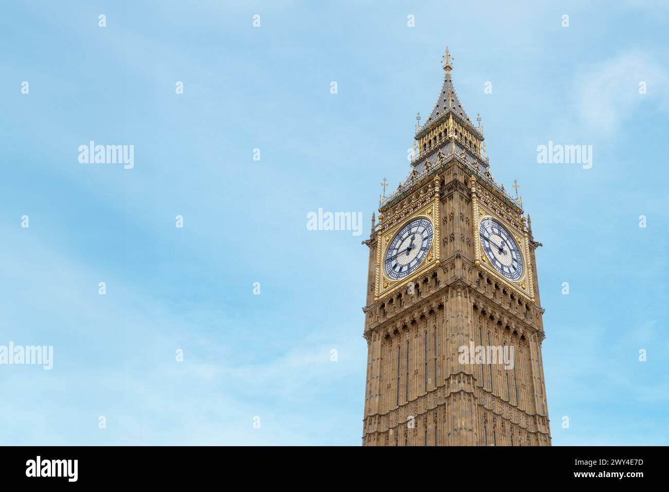 Close up of Big Ben, a cultural icon and emblem of British culture ...