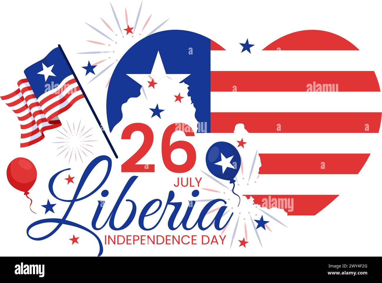 Happy Liberia Independence Day Vector Illustration on July 26 with ...