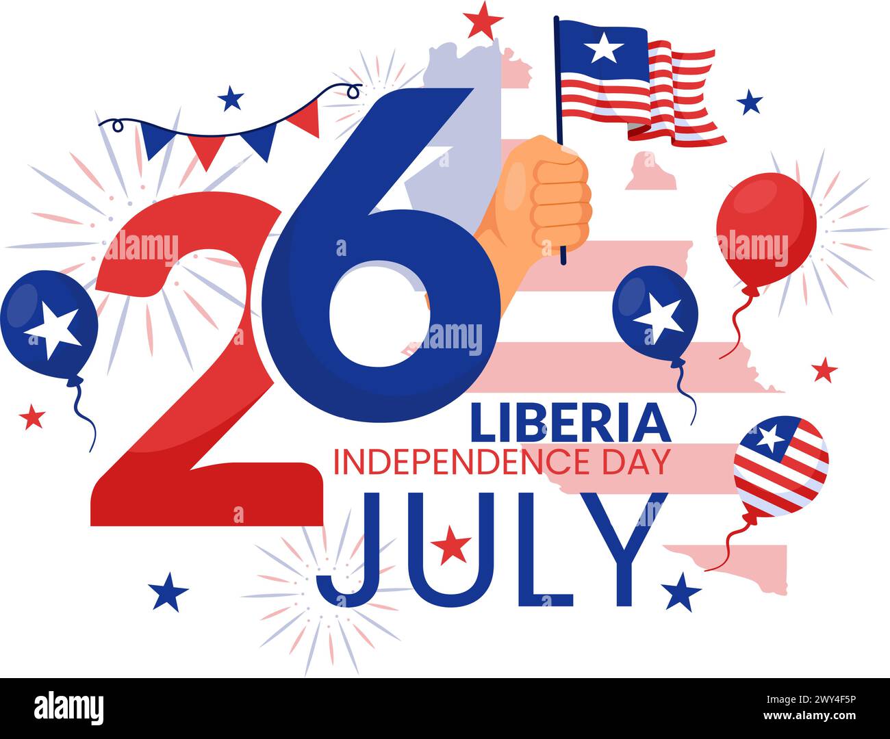 Happy Liberia Independence Day Vector Illustration on July 26 with ...