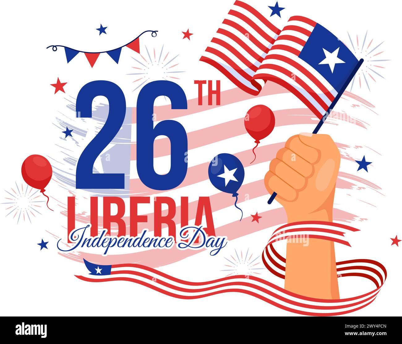 Happy Liberia Independence Day Vector Illustration on July 26 with ...