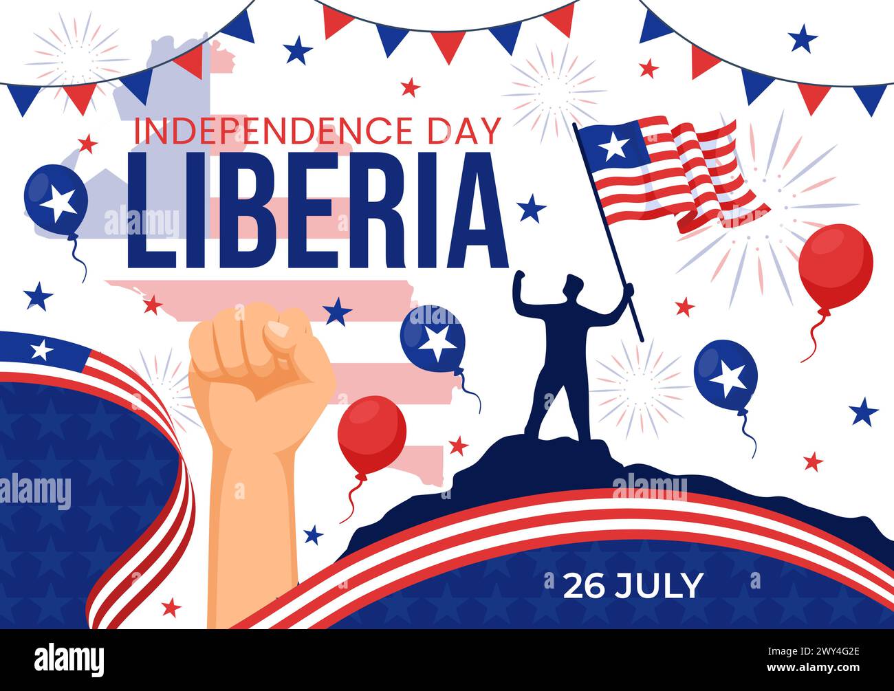 Happy Liberia Independence Day Vector Illustration on July 26 with ...