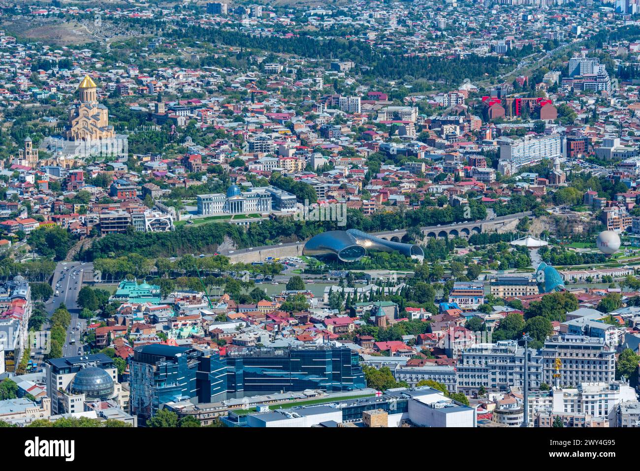 Panorama view of Tbilisi from Mtatsminda hill in Georgia Stock Photo - Alamy