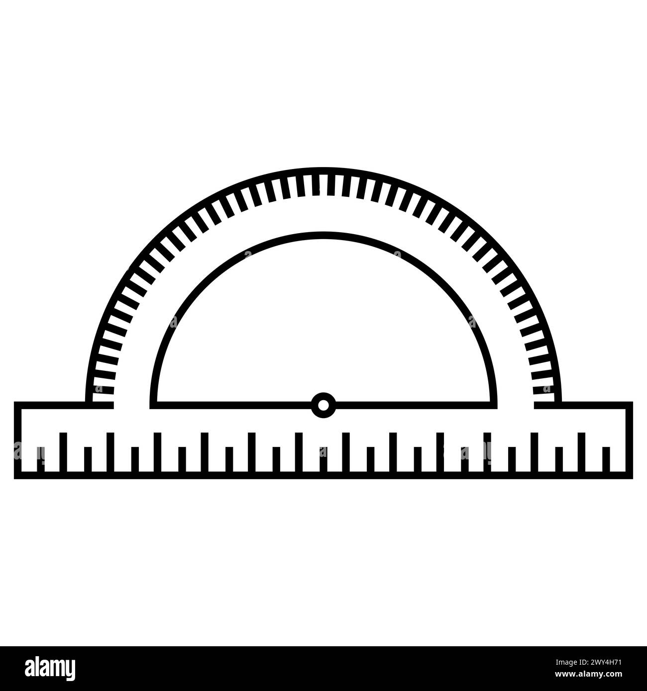 Protractor tool for measuring and constructing angles drawings on paper ...