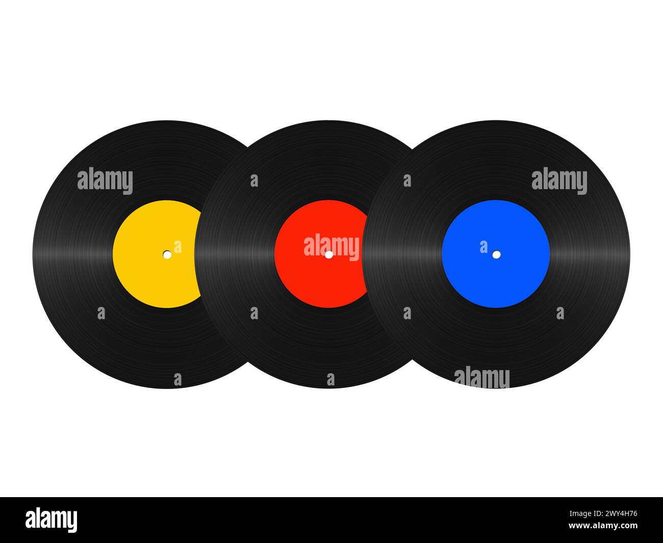 set of abstract vinyl discs on a white background Stock Photo - Alamy