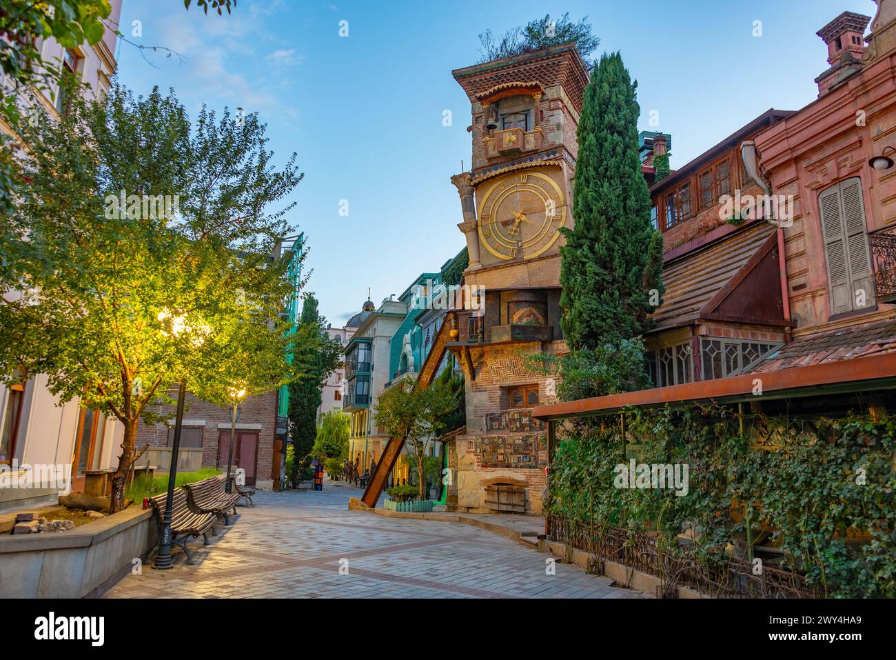 Famous clock tower in Georgian capital Tbilisi Stock Photo - Alamy