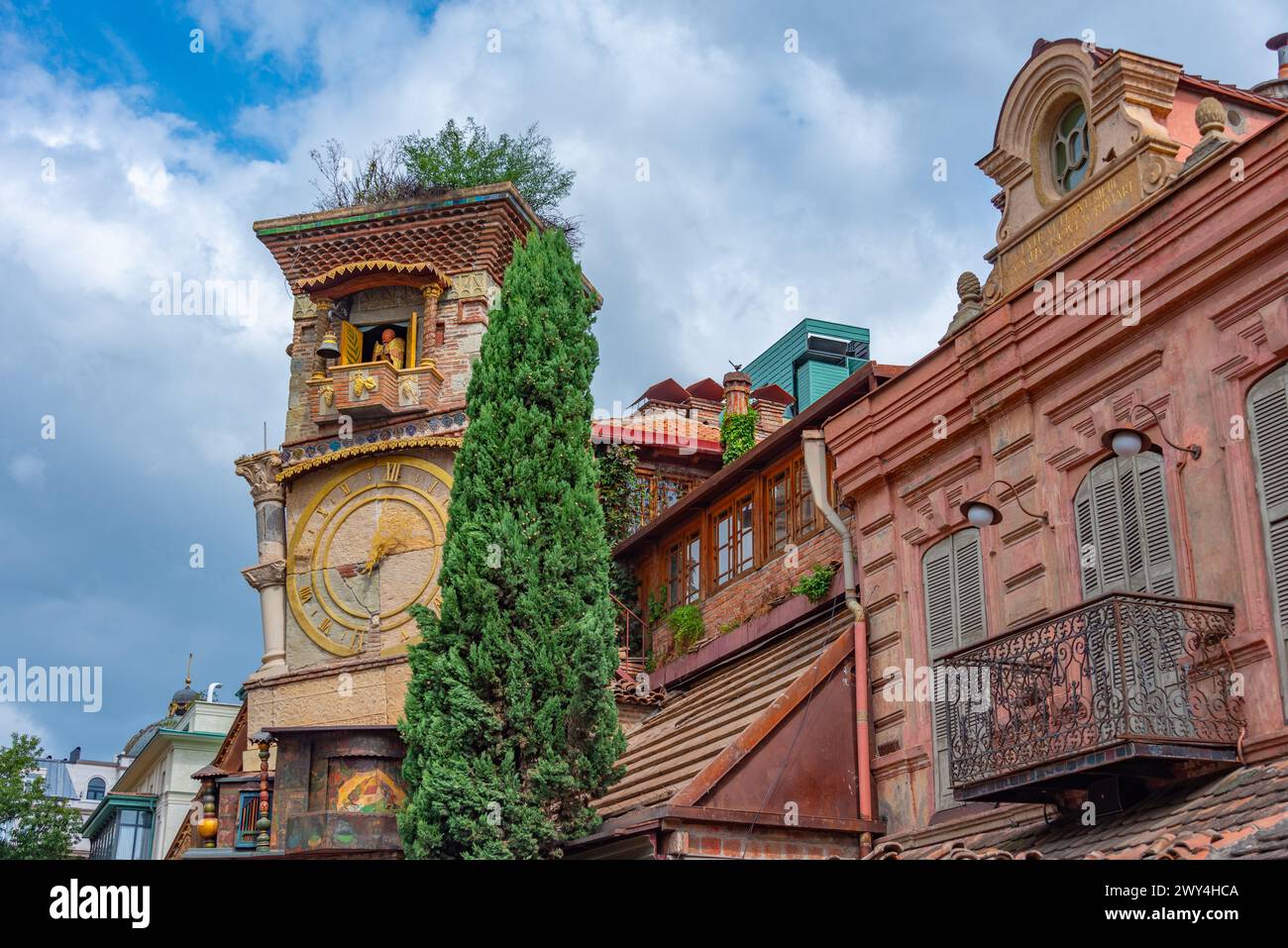Famous clock tower in Georgian capital Tbilisi Stock Photo - Alamy