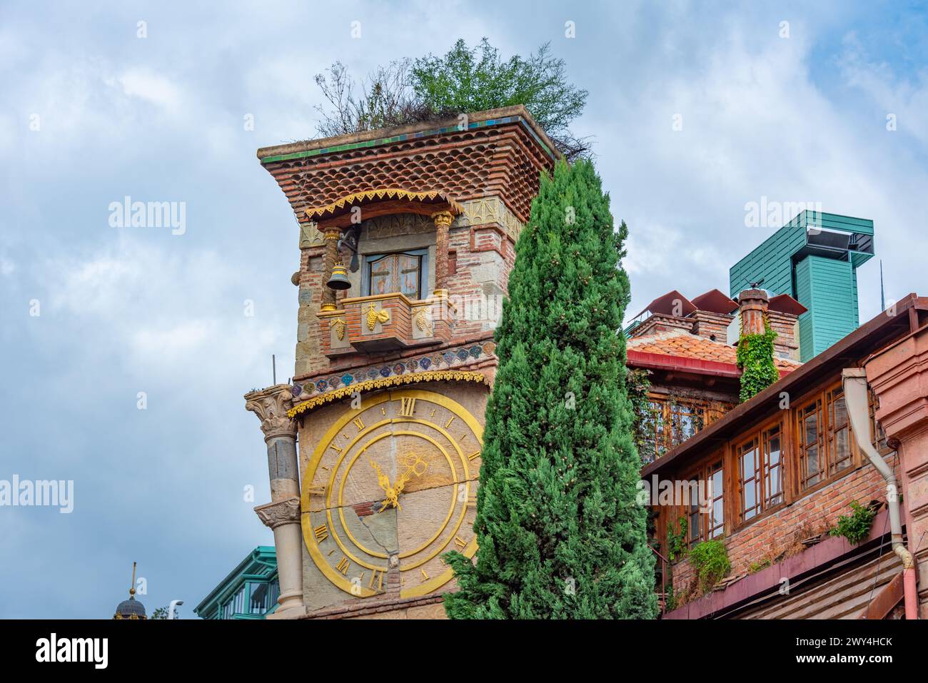 Famous clock tower in Georgian capital Tbilisi Stock Photo - Alamy
