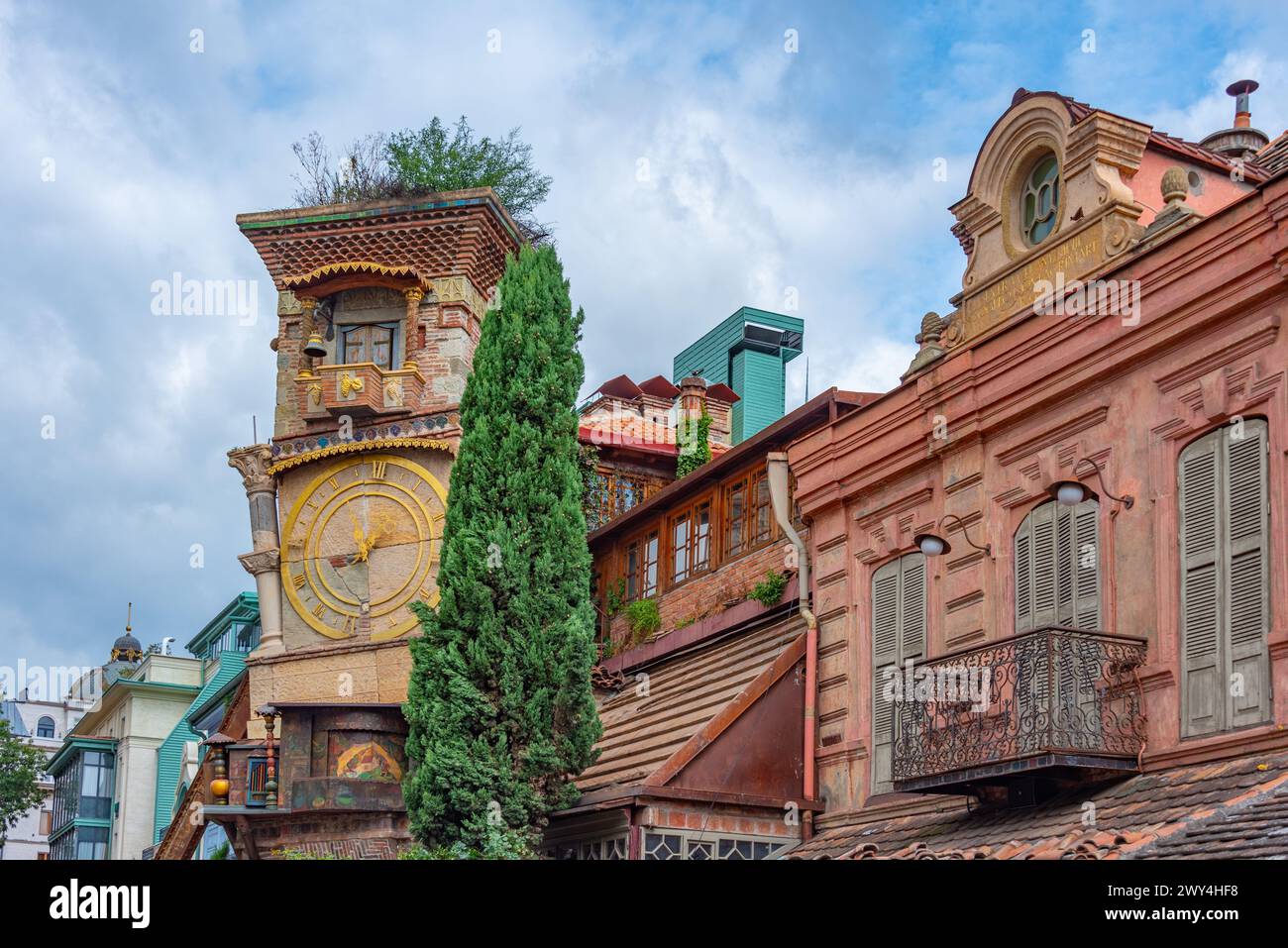 Famous clock tower in Georgian capital Tbilisi Stock Photo - Alamy