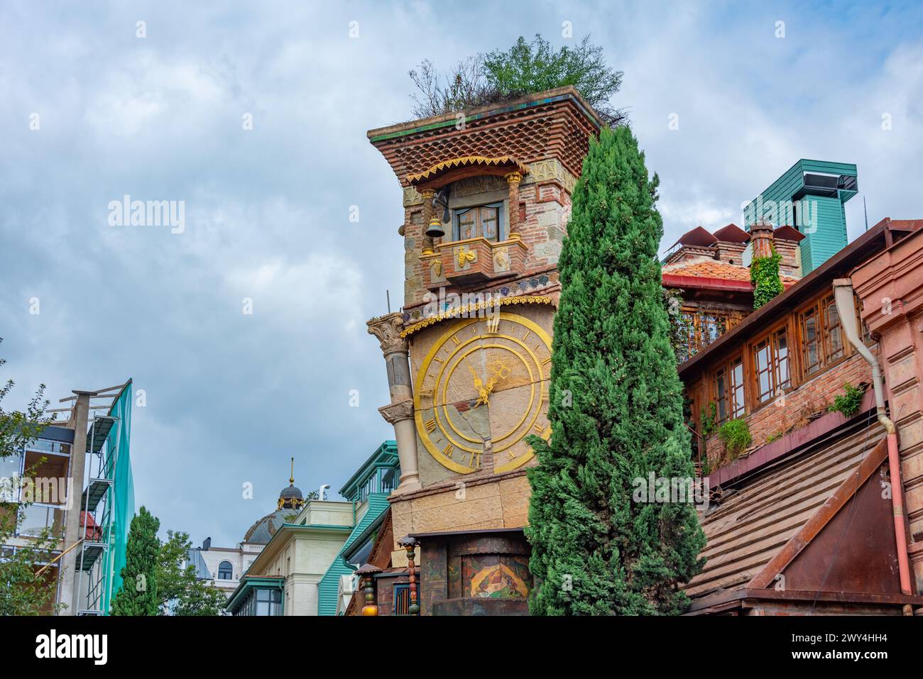 Famous clock tower in Georgian capital Tbilisi Stock Photo - Alamy