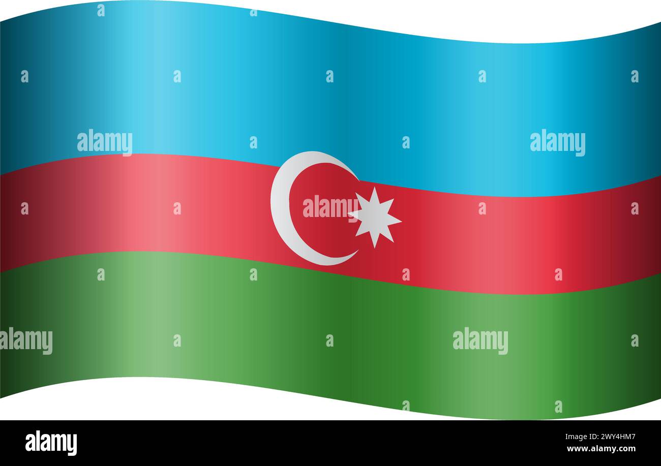 Azerbaijan flag illustration Stock Vector Images - Alamy