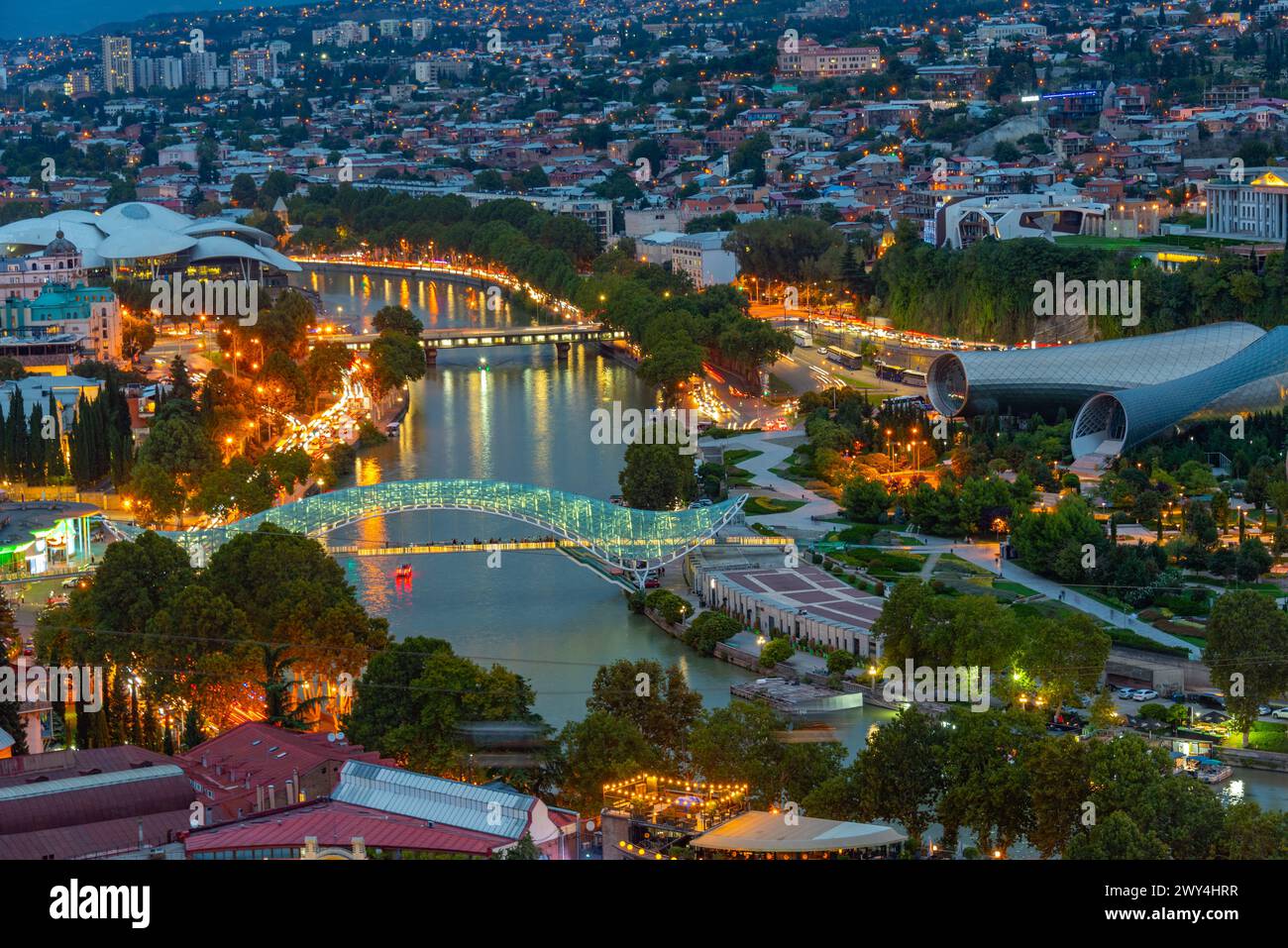 Sunset view of downtown Tbilisi in Georgia Stock Photo - Alamy