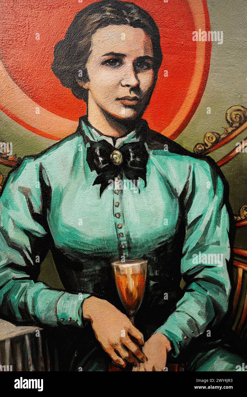 Lutsk, Ukraine - March, 2024: Art picture of Lesya Ukrainka ukrainian ...