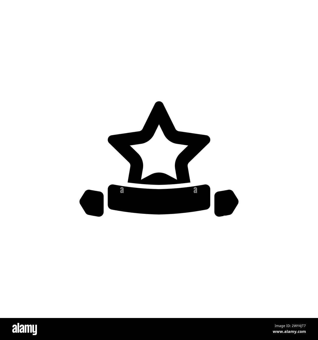 Star Award with Ribbon flat vector icon. Simple solid symbol isolated ...