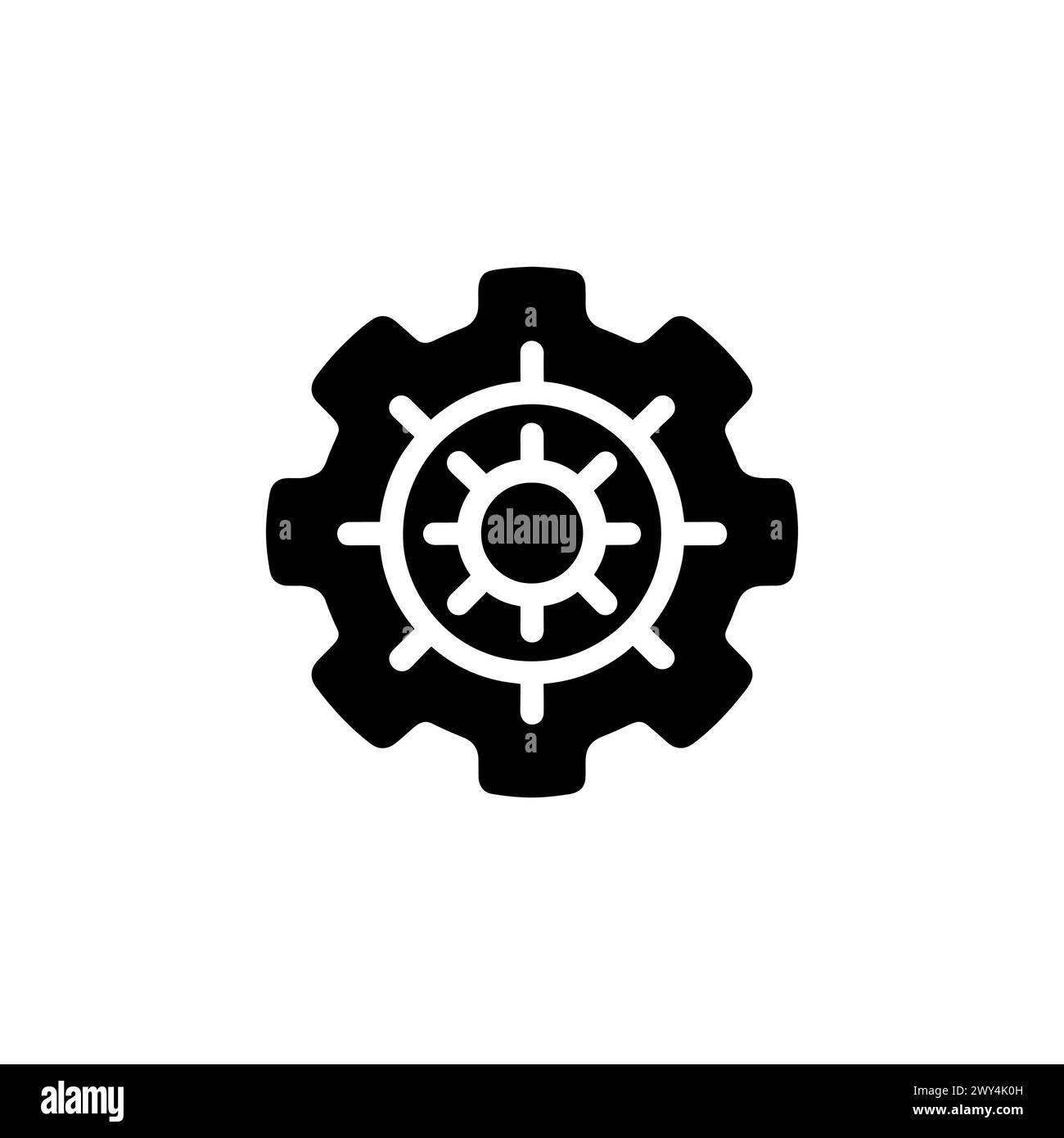 Gear flat vector icon. Simple solid symbol isolated on white background ...