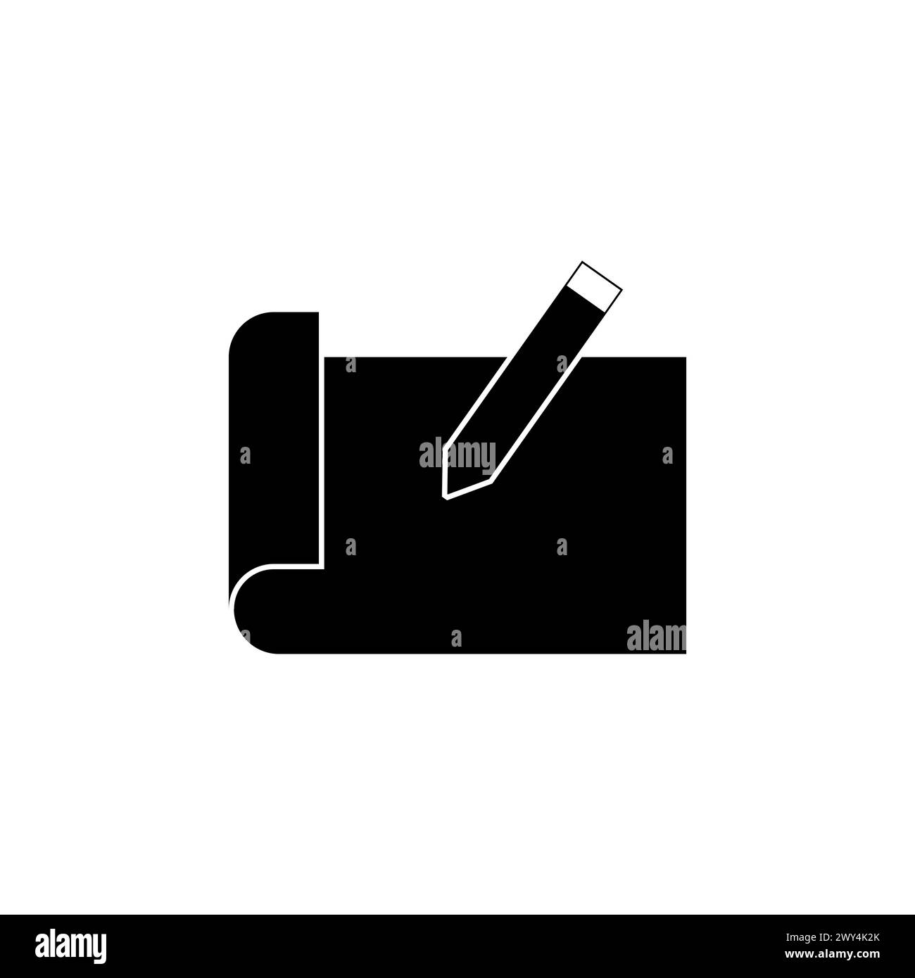 Pencil and Paper flat vector icon. Simple solid symbol isolated on white background Stock Vector ...