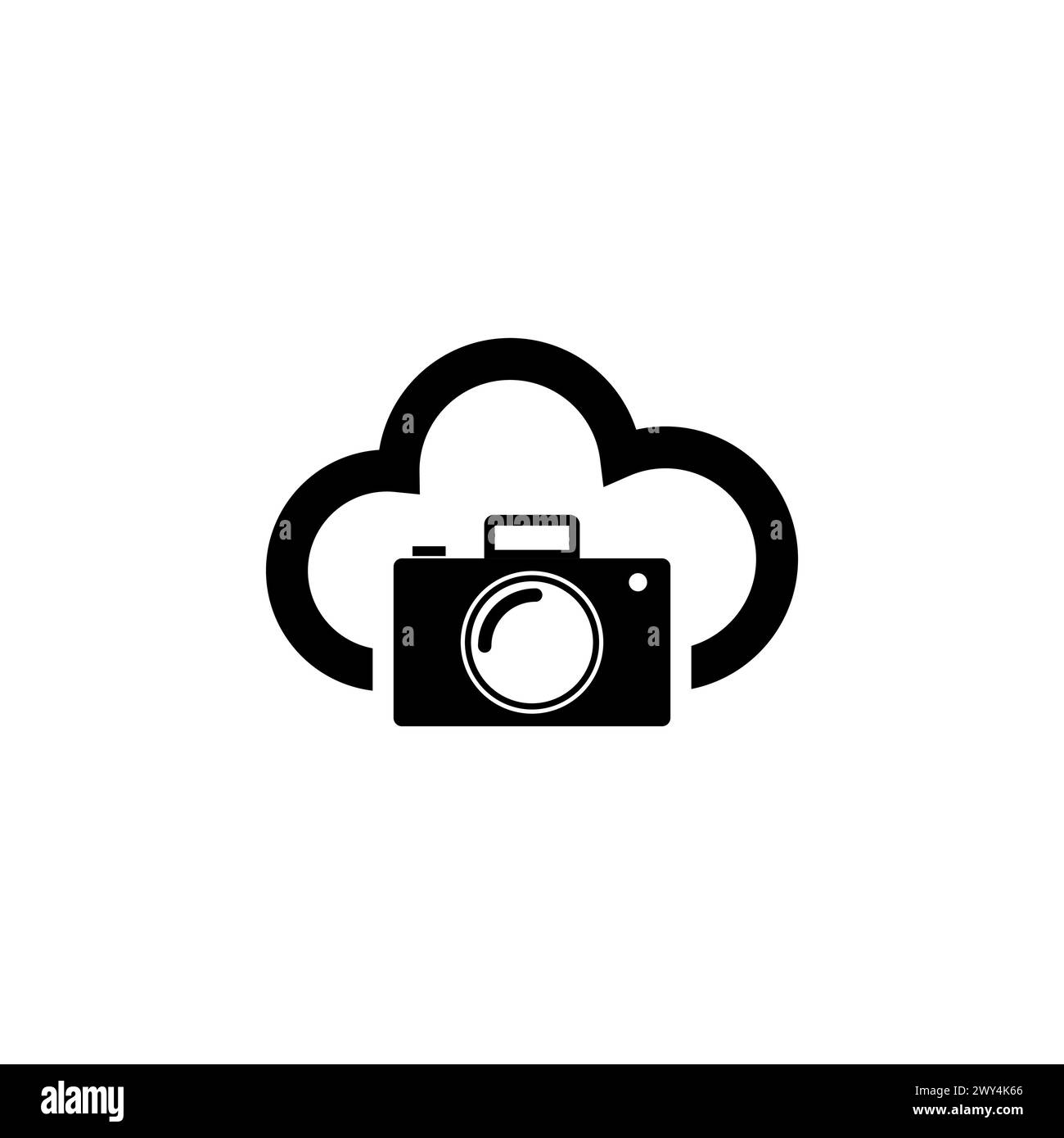Cloud Photo Storage flat vector icon. Simple solid symbol isolated on ...