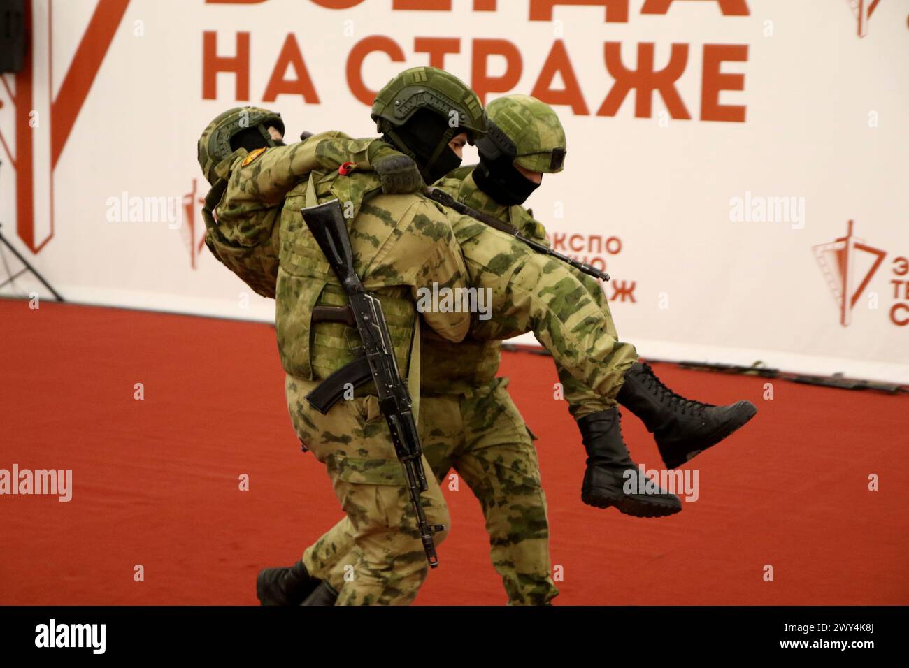 Saint Petersburg, Russia. 03rd Apr, 2024. Soldiers during the ...