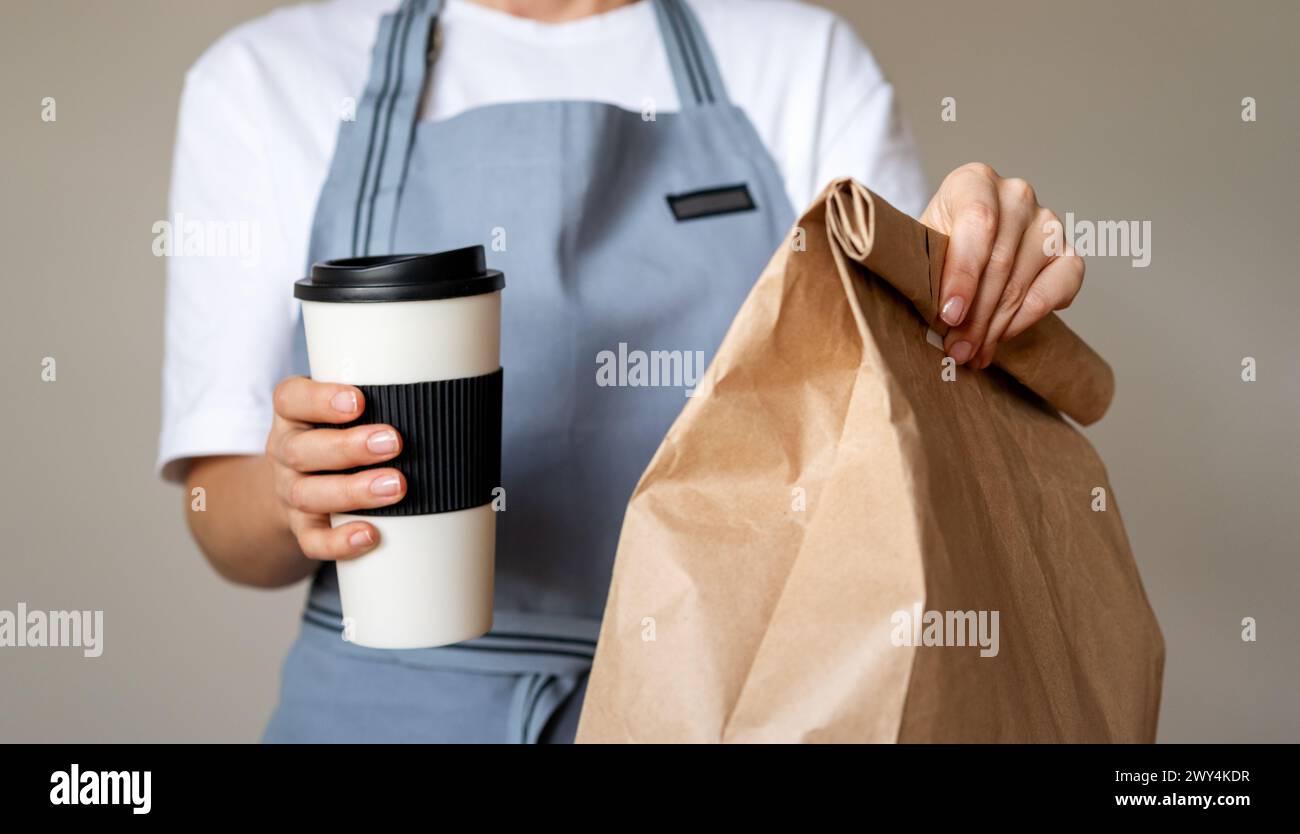 Paper bag takeaway inside hi-res stock photography and images - Alamy