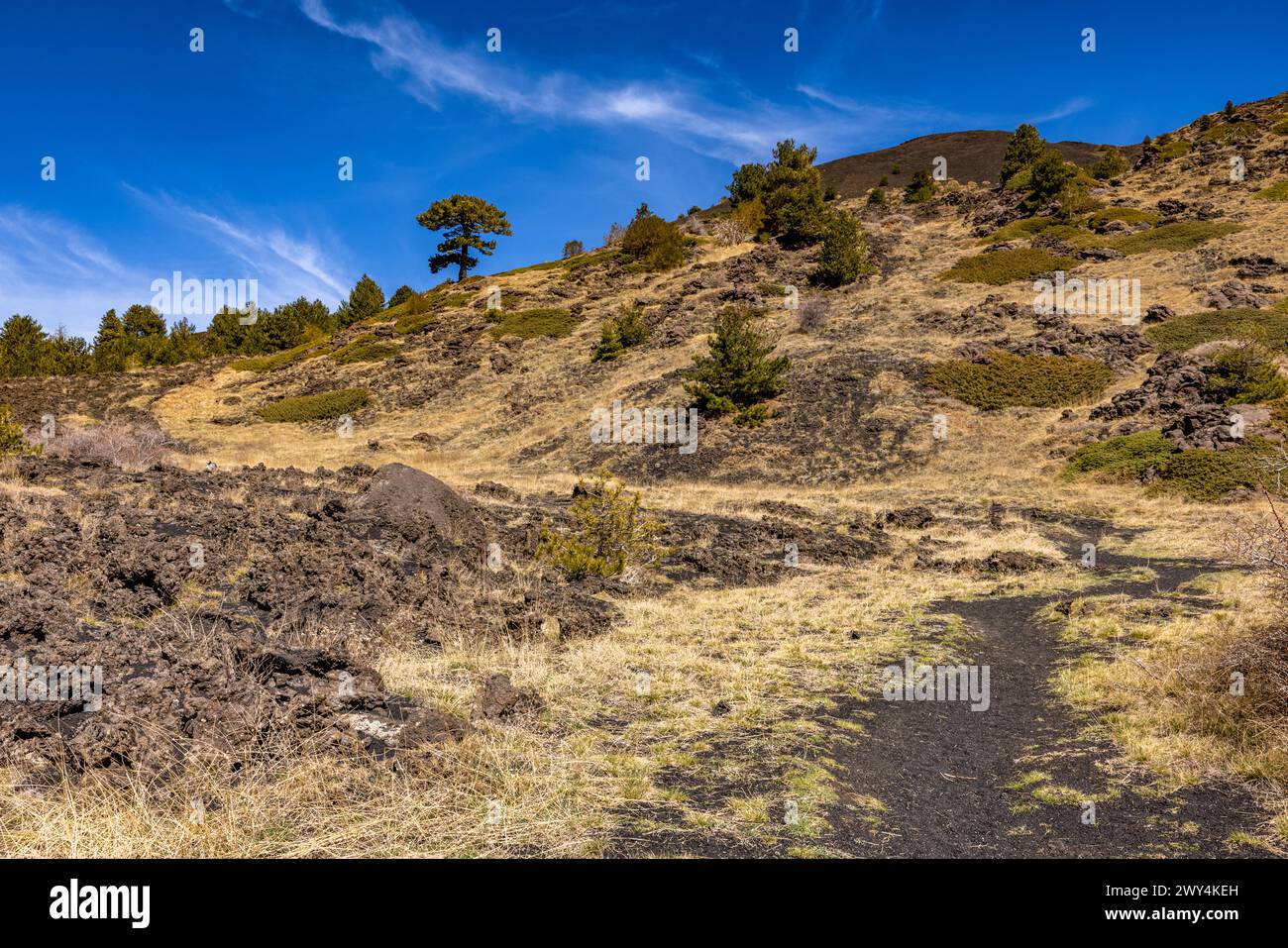 Catania, Italy. 03 April, 2024 Pictured: Walking on the Monte Nero ...