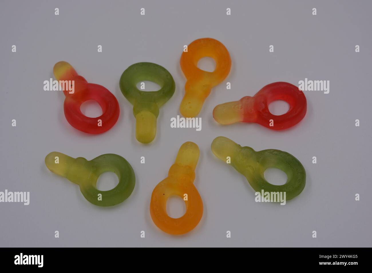 Unusual and non-standard colored jelly green, yellow, red, yellow ...