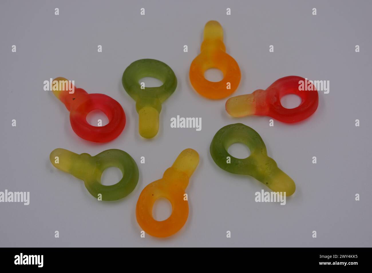 Unusual and non-standard colored jelly green, yellow, red, yellow ...