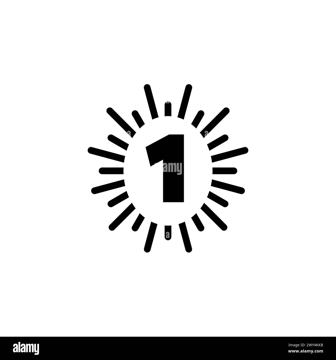 Number One flat vector icon. Simple solid symbol isolated on white ...