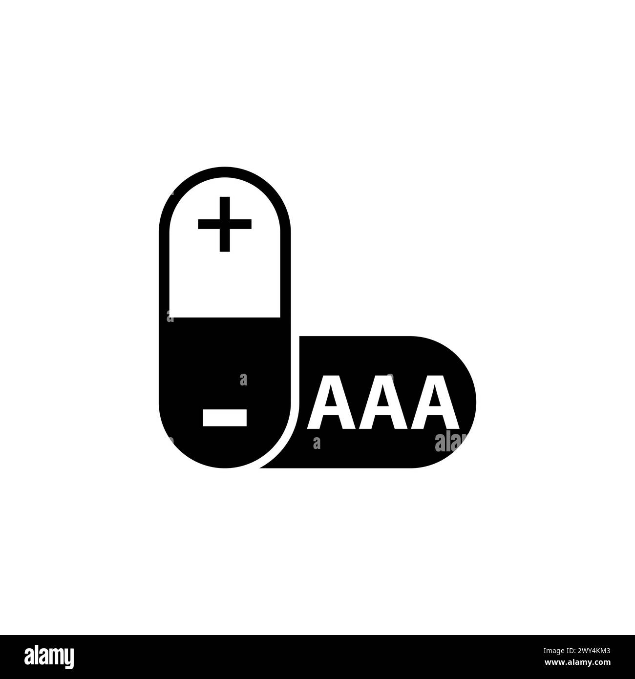 AAA Battery flat vector icon. Simple solid symbol isolated on white ...