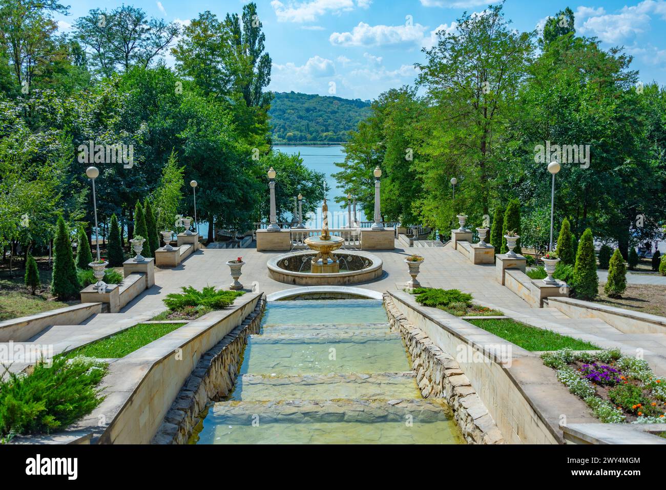Cascade stairs at Valea Morilor park in Chisinau, Moldova Stock Photo ...