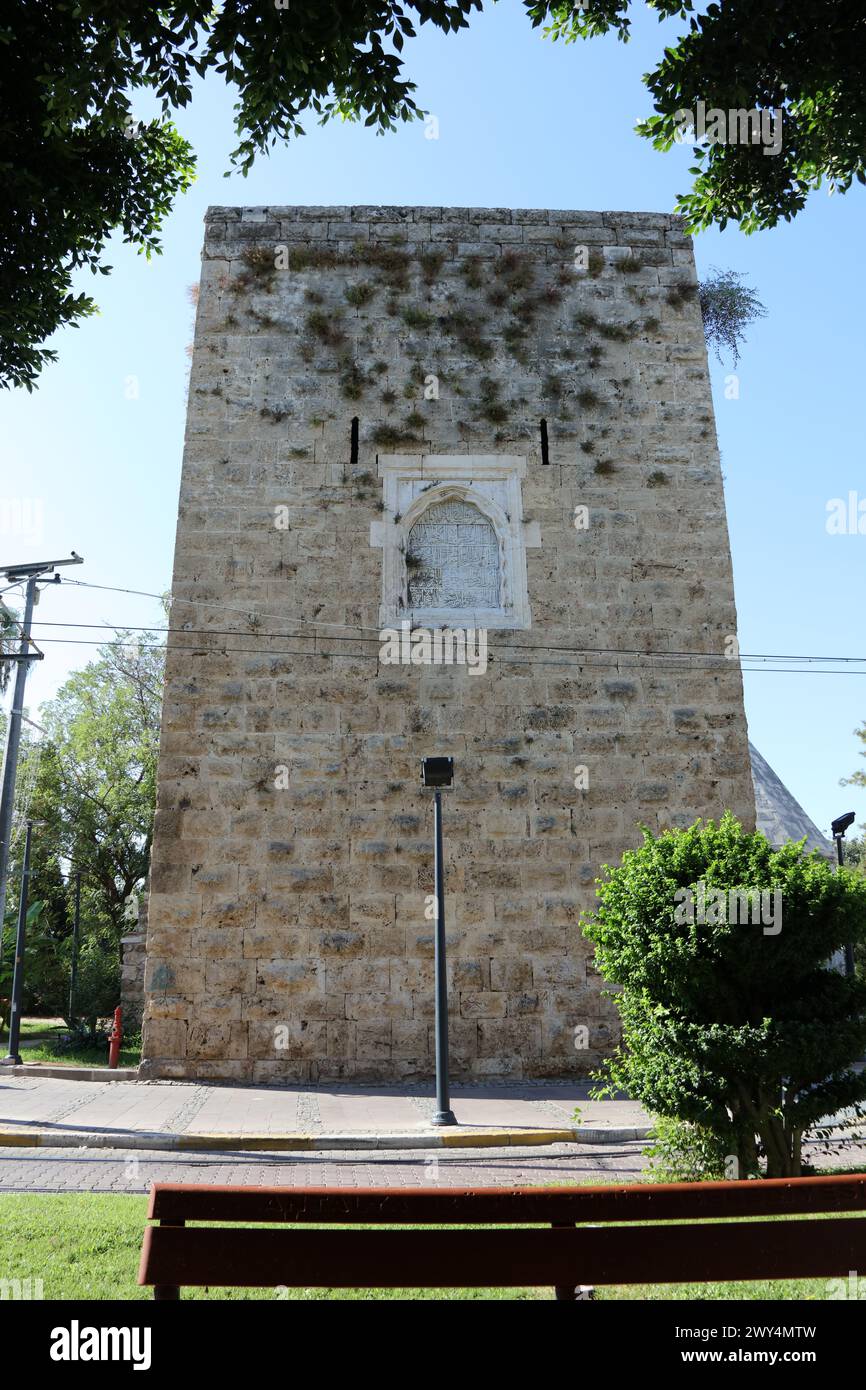 Ruins of walls and bastions of Antalya Castle. Antalya Castle was built ...