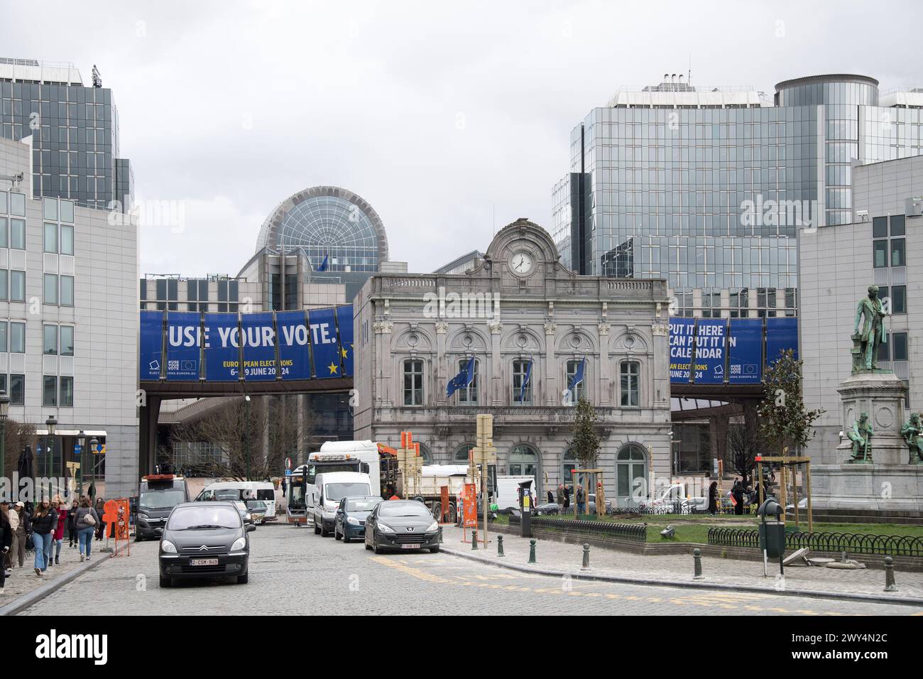2024 brussels european parliament elections banner hi-res stock ...
