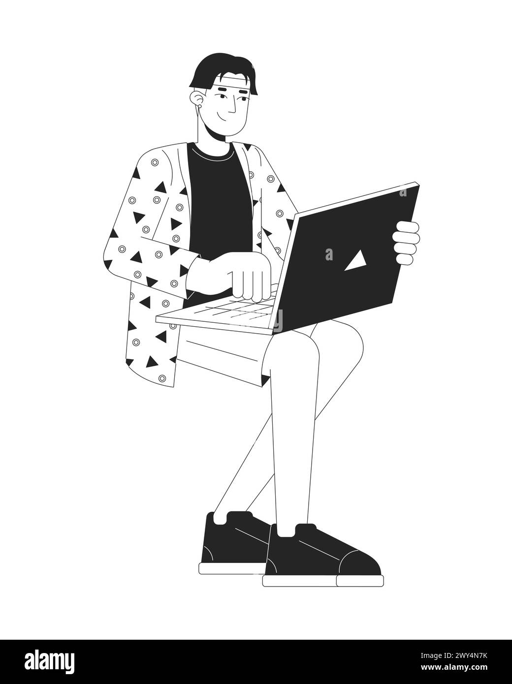 Man typing cartoon hi-res stock photography and images - Alamy