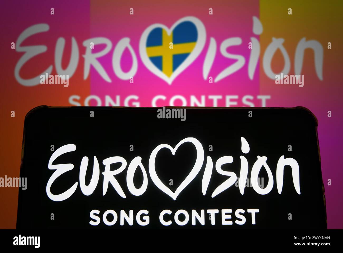 Ukraine. 26th Feb, 2024. In this photo illustration, Eurovision Song ...