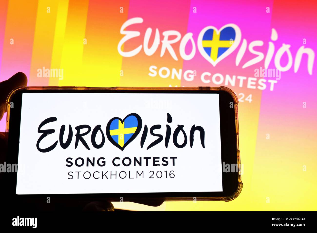 Ukraine. 26th Feb, 2024. In this photo illustration, Eurovision Song ...