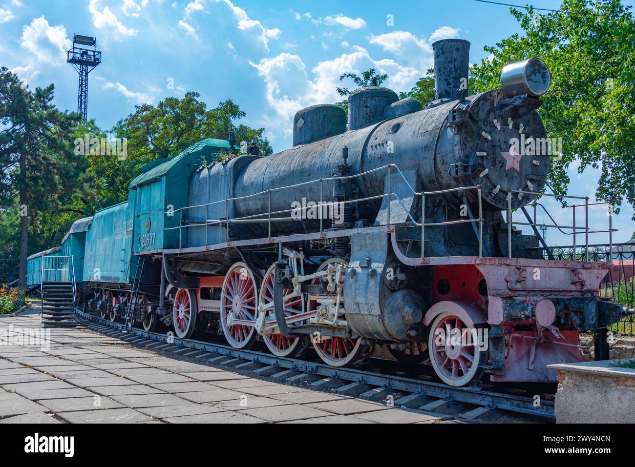 Historical train in Moldovan town bender Stock Photo - Alamy
