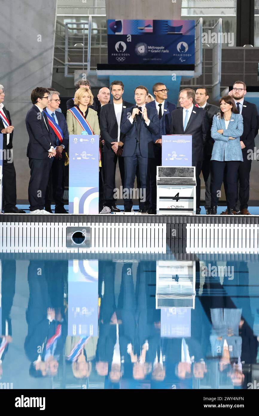 © PHOTOPQR/LE PARISIEN/Fred Dugit ; Saint Denis ; 04/04/2024 ; JO Paris ...