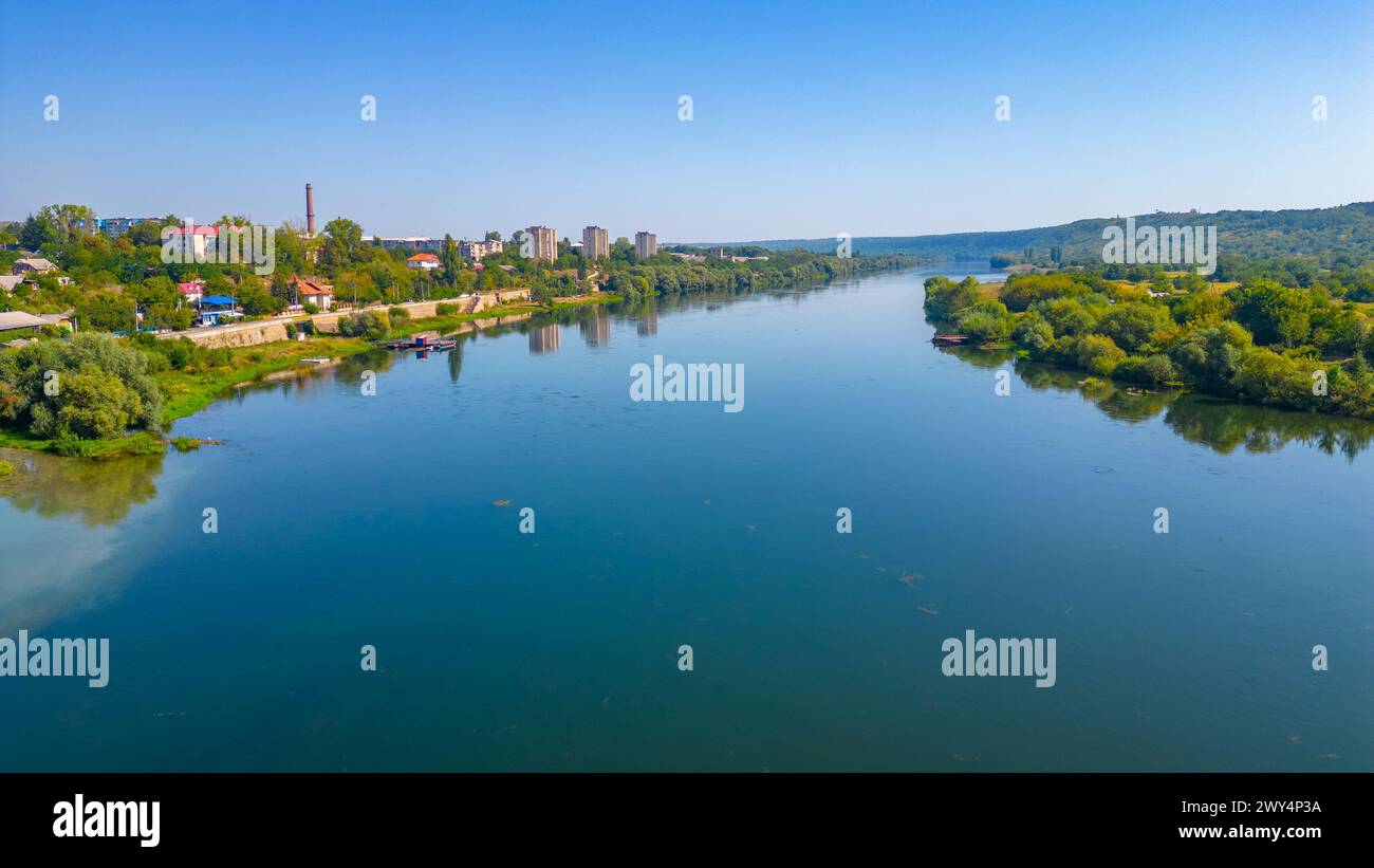 Panorama view of Dniester river between Moldova and Ukraine Stock Photo ...