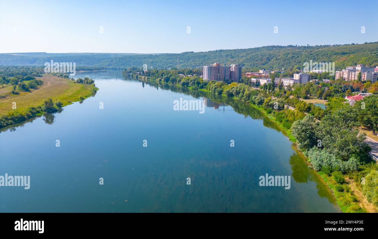 Panorama view of Dniester river between Moldova and Ukraine Stock Photo ...