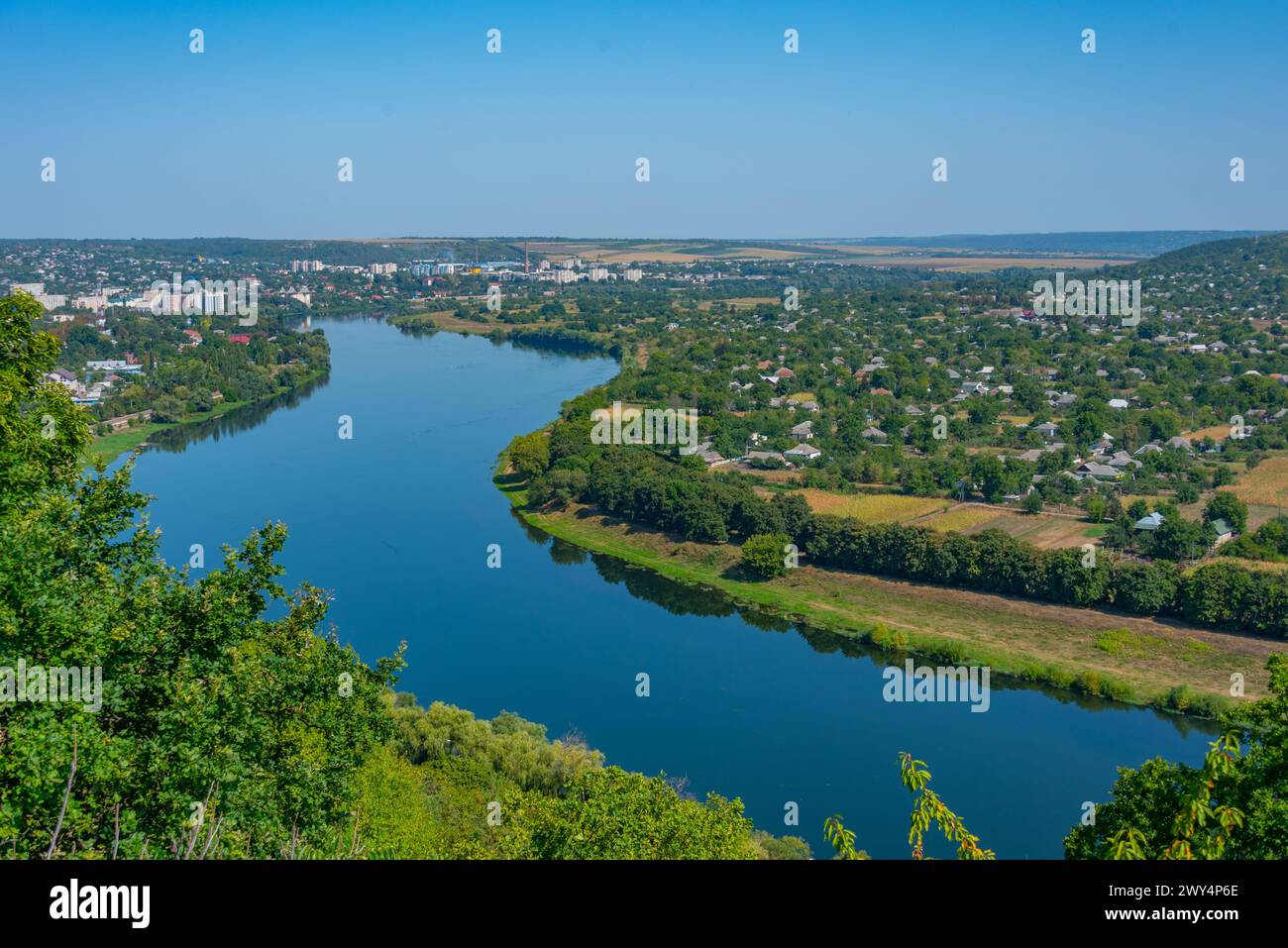 Panorama view of Dniester river between Moldova and Ukraine Stock Photo ...