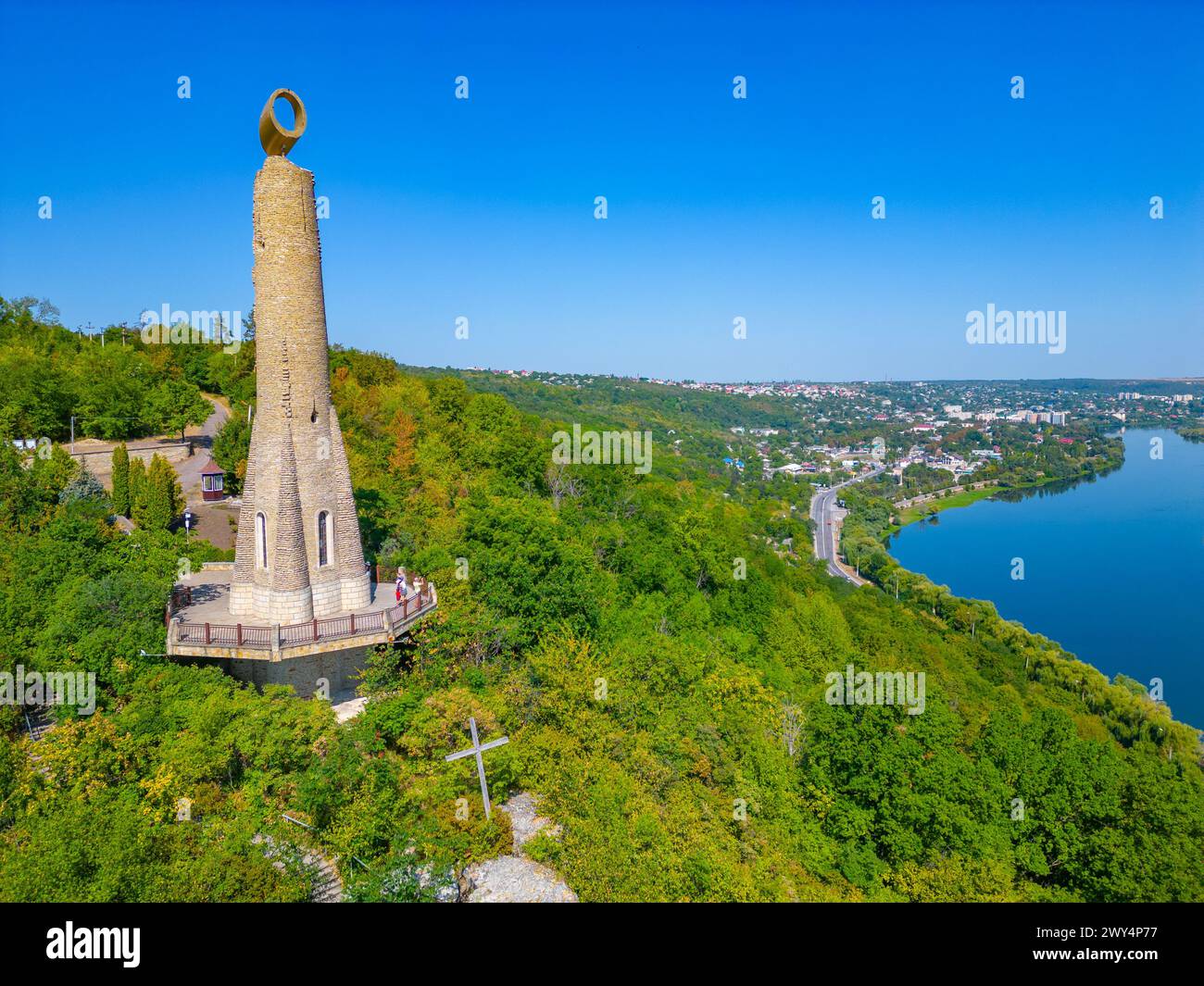Panorama view of Candle of Gratitude near Soroca, Moldova Stock Photo ...