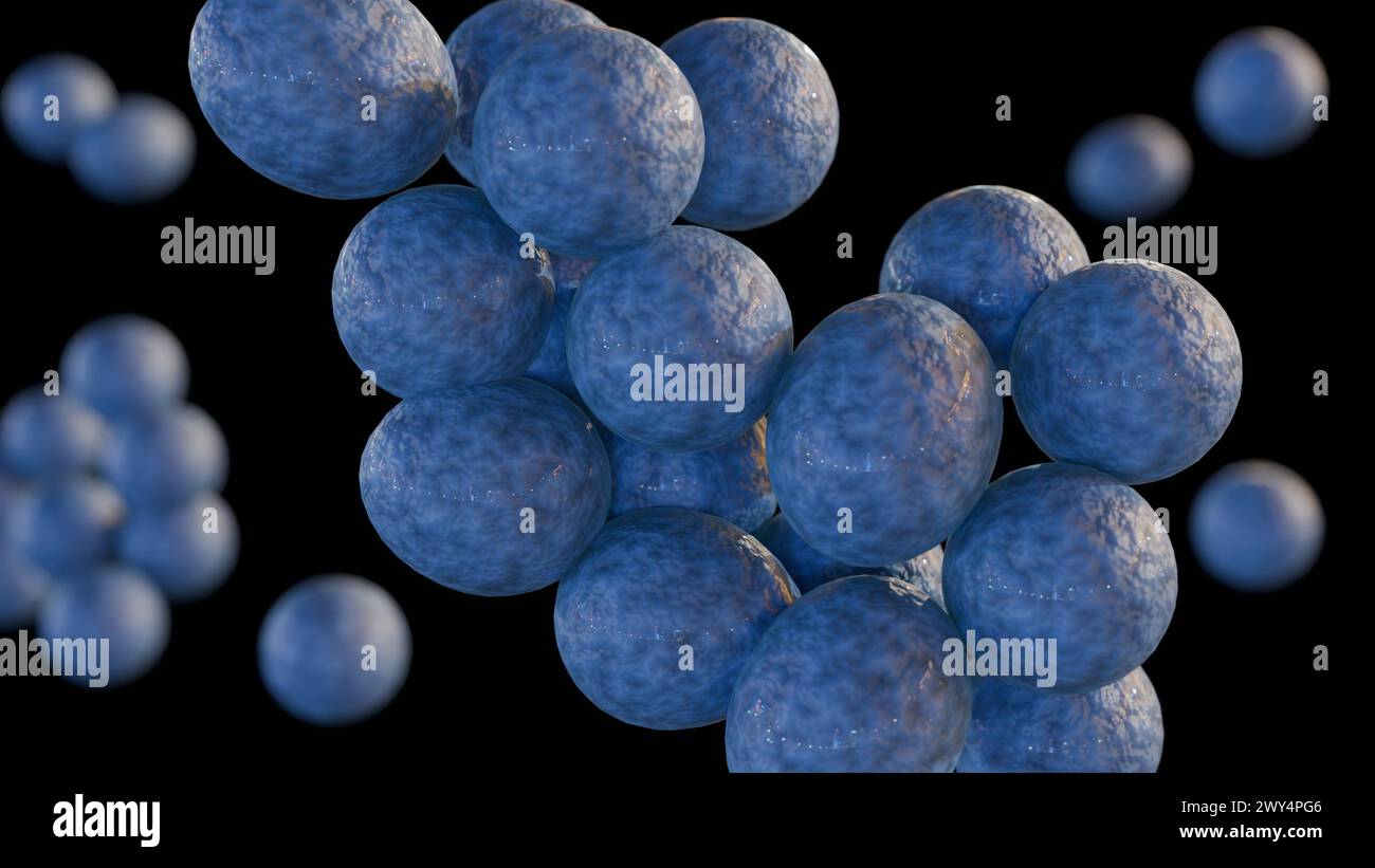3d rendering of MRSA, stands for methicillin-resistant Staphylococcus ...