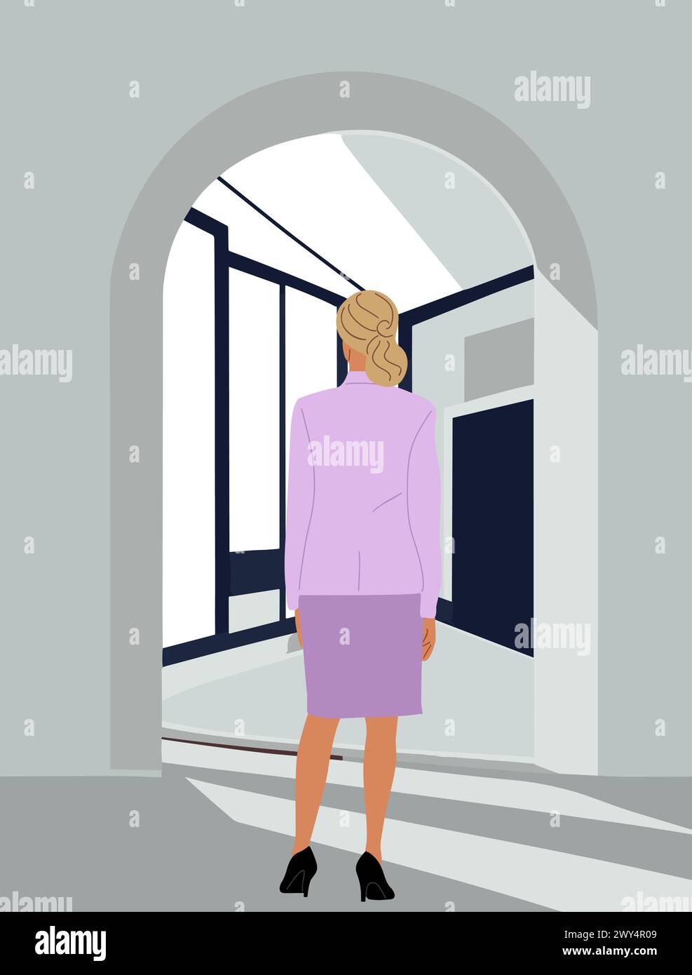 Woman rear view full length Stock Vector Images - Alamy