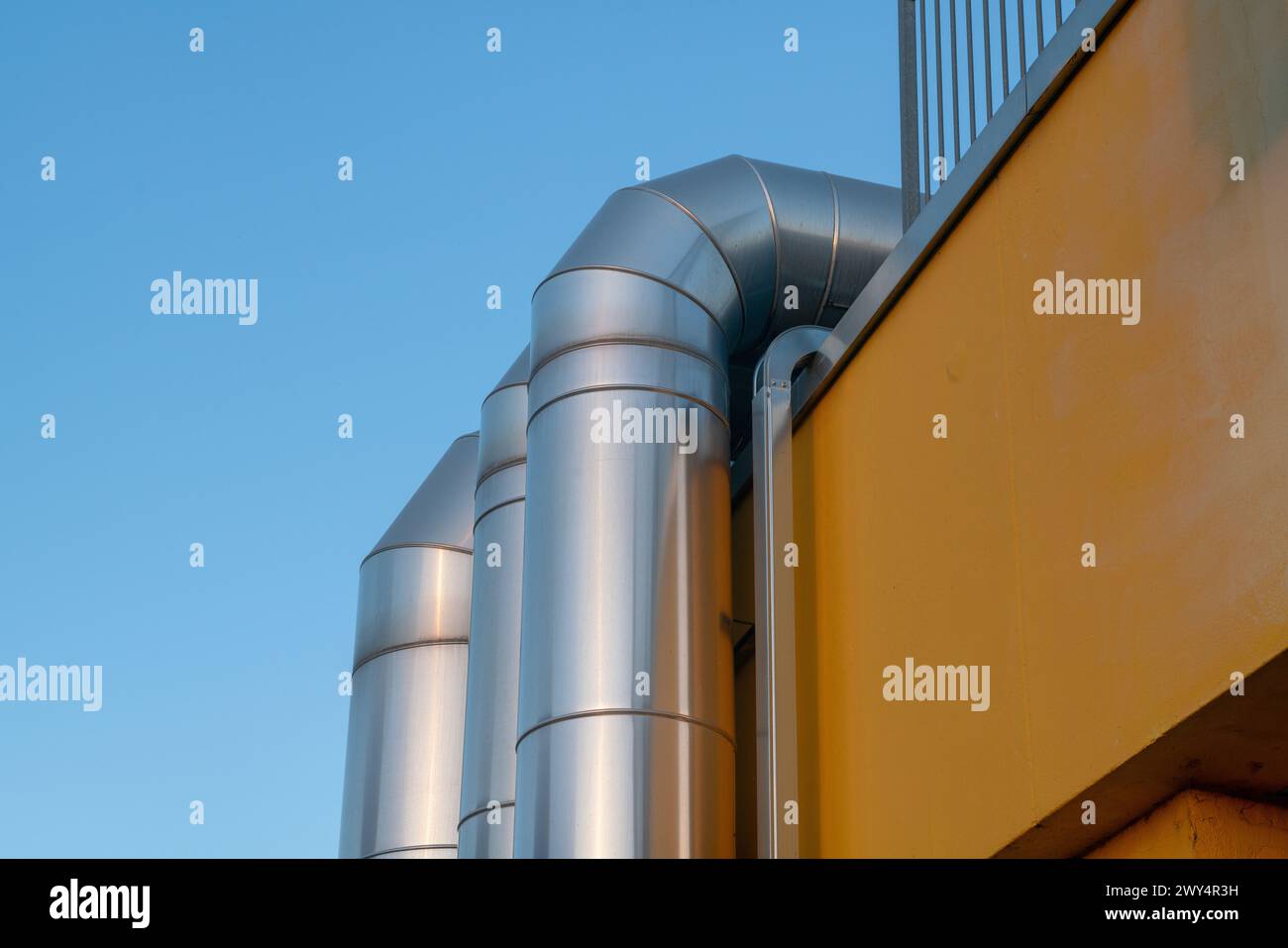 ventilation system pipes in the building, detailed detail with elements ...