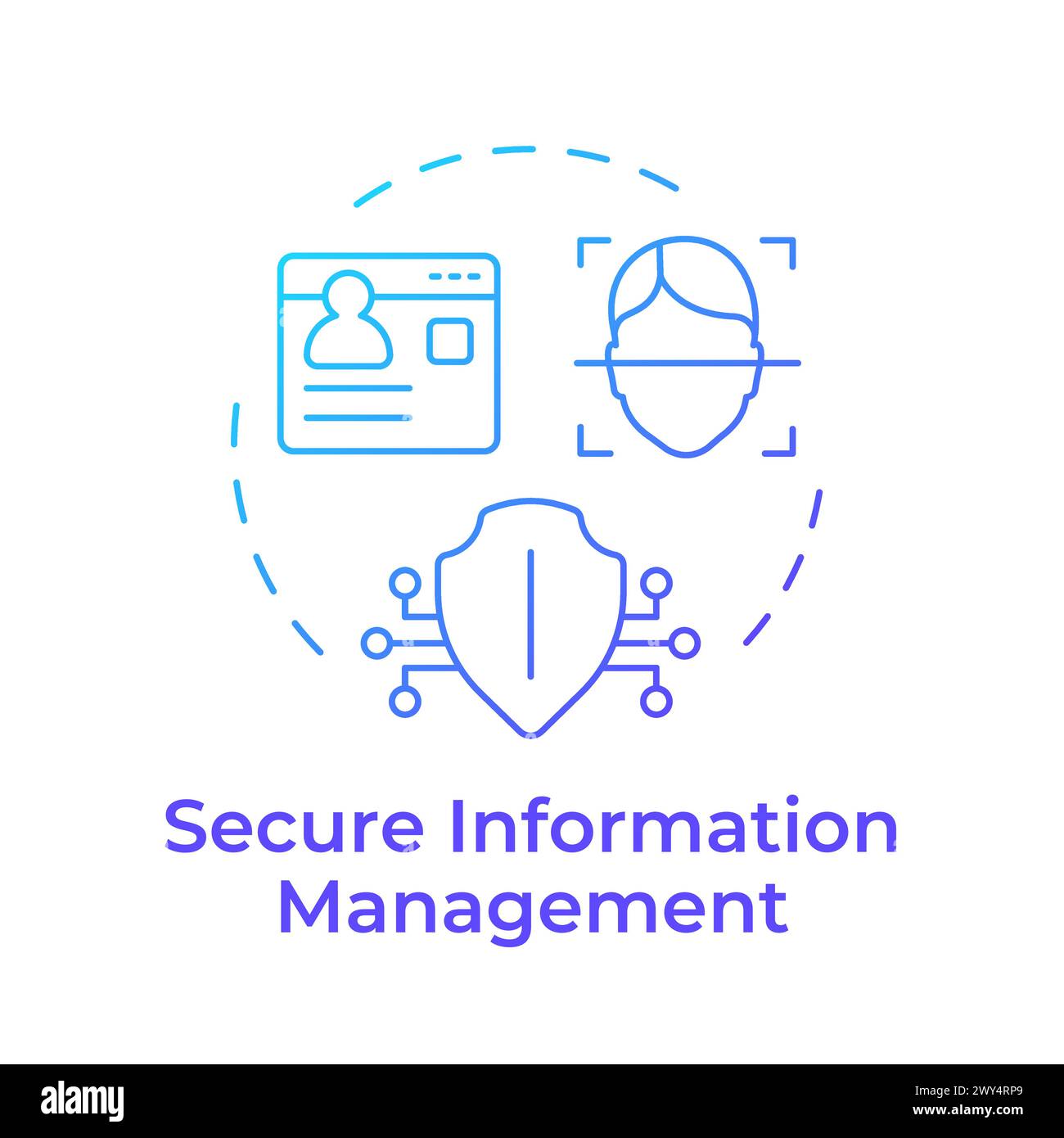 Secure information management blue gradient concept icon Stock Vector Image & Art - Alamy