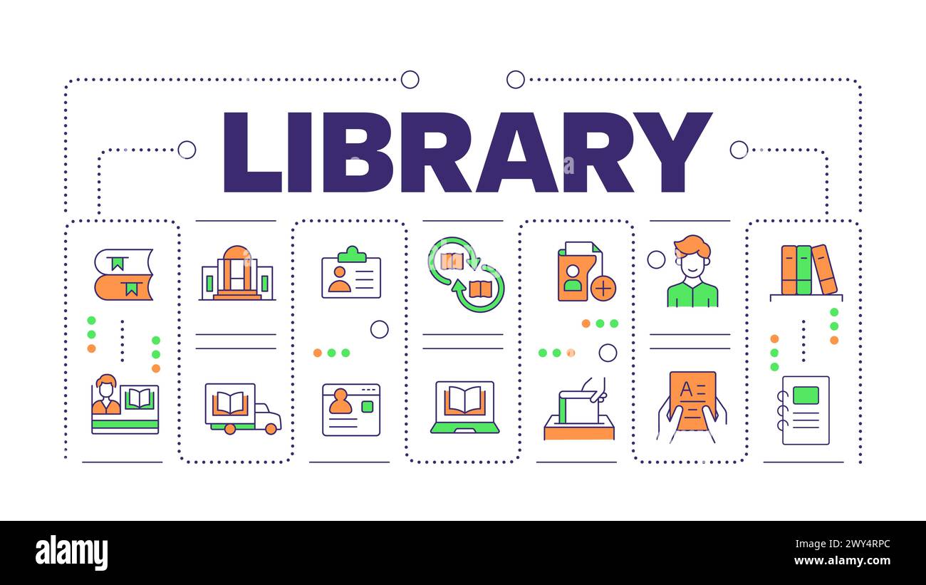 Library word concept isolated on white Stock Vector Image & Art - Alamy